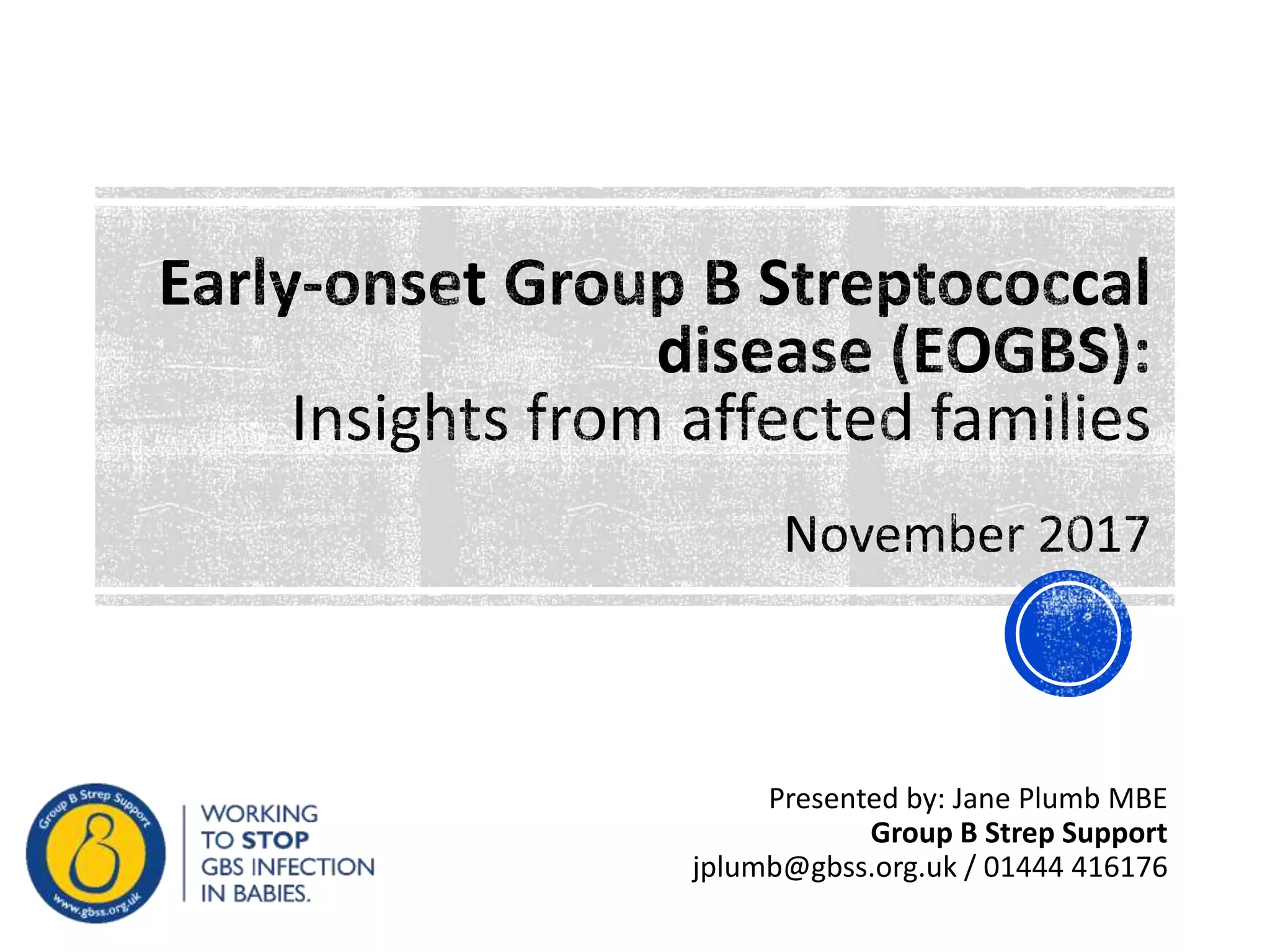 GBSS' Jane Plumb @ MRF's Meningitis & Septicaemia in Children & Adults ...