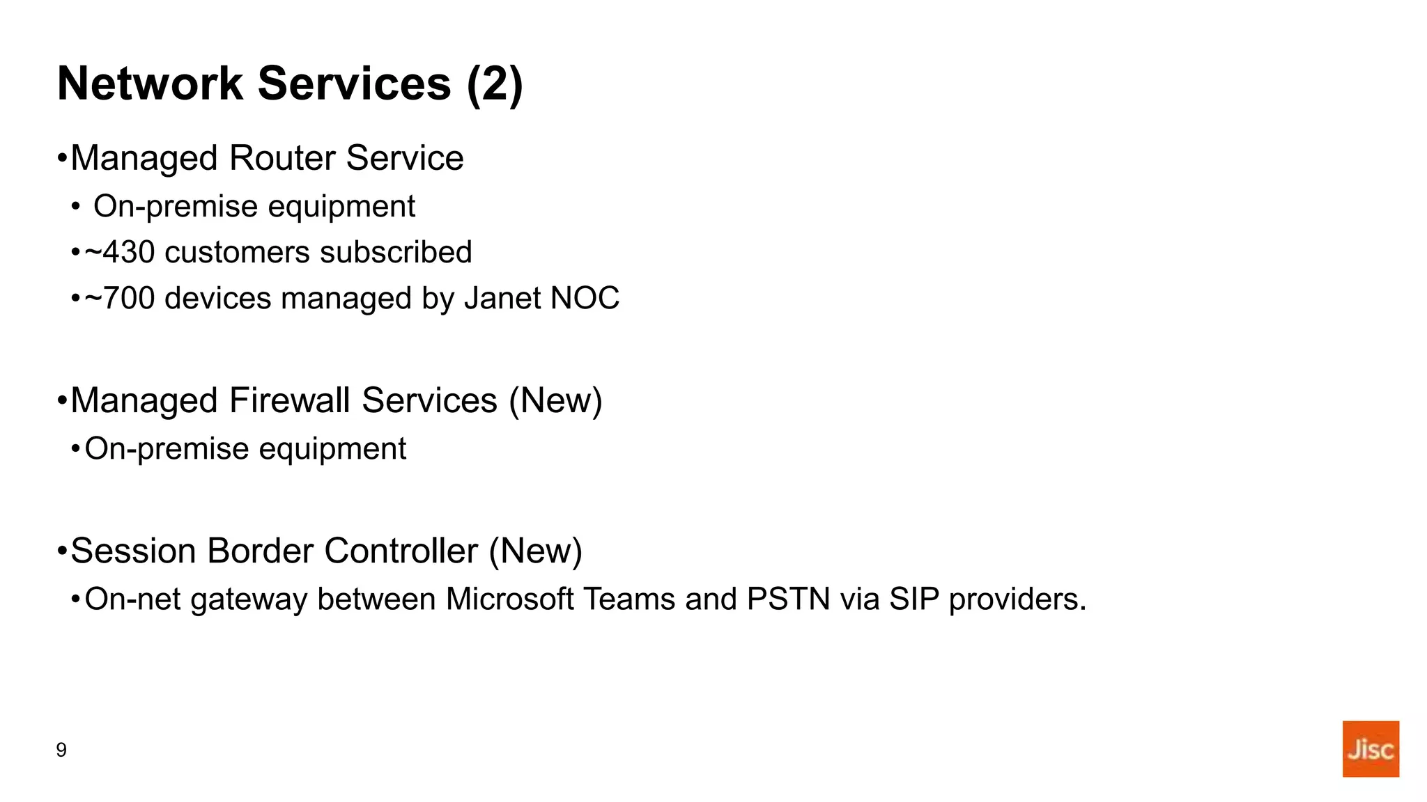Janet Network update | PPT