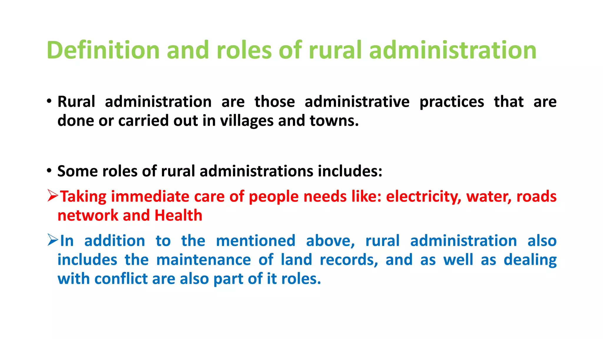 RURAL ADMINISTRATION | PPTX