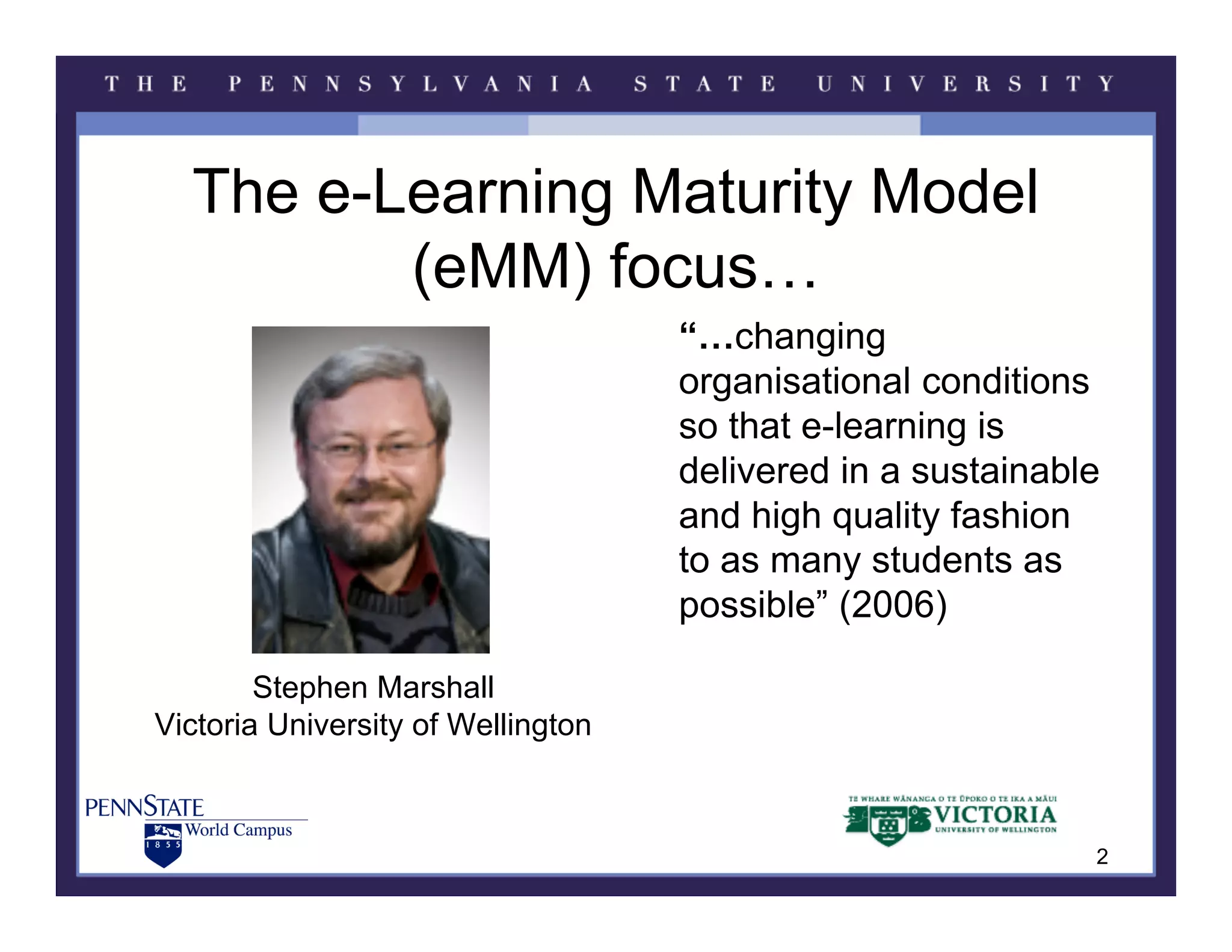 Janet May's Assessing Online Learning Process Maturity: the e-Learning ...