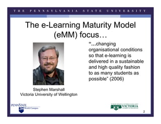 Janet May's Assessing Online Learning Process Maturity: the e-Learning ...