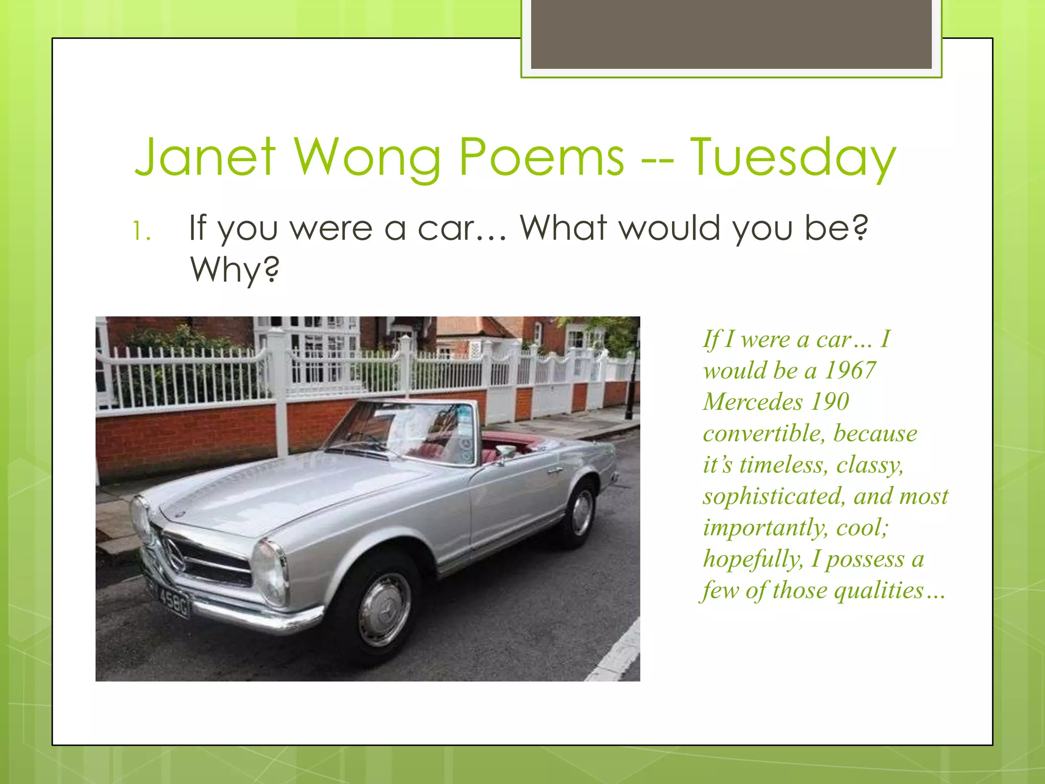 Janet wong poems - thursday | PPT