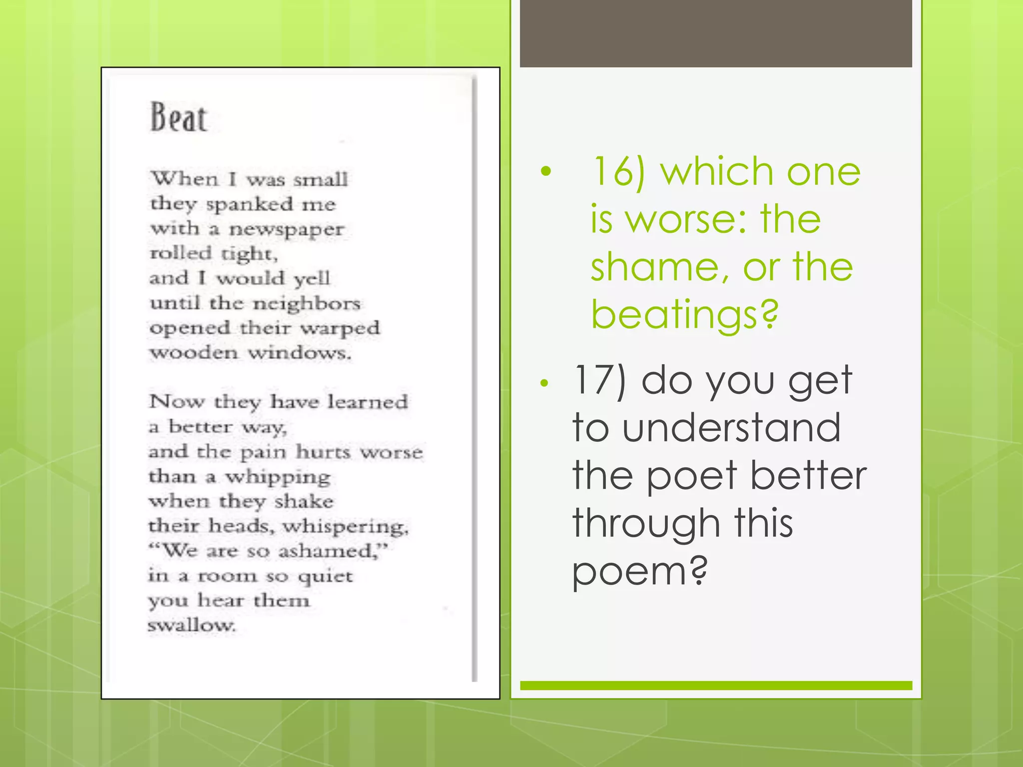 Janet wong poems - thursday | PPT