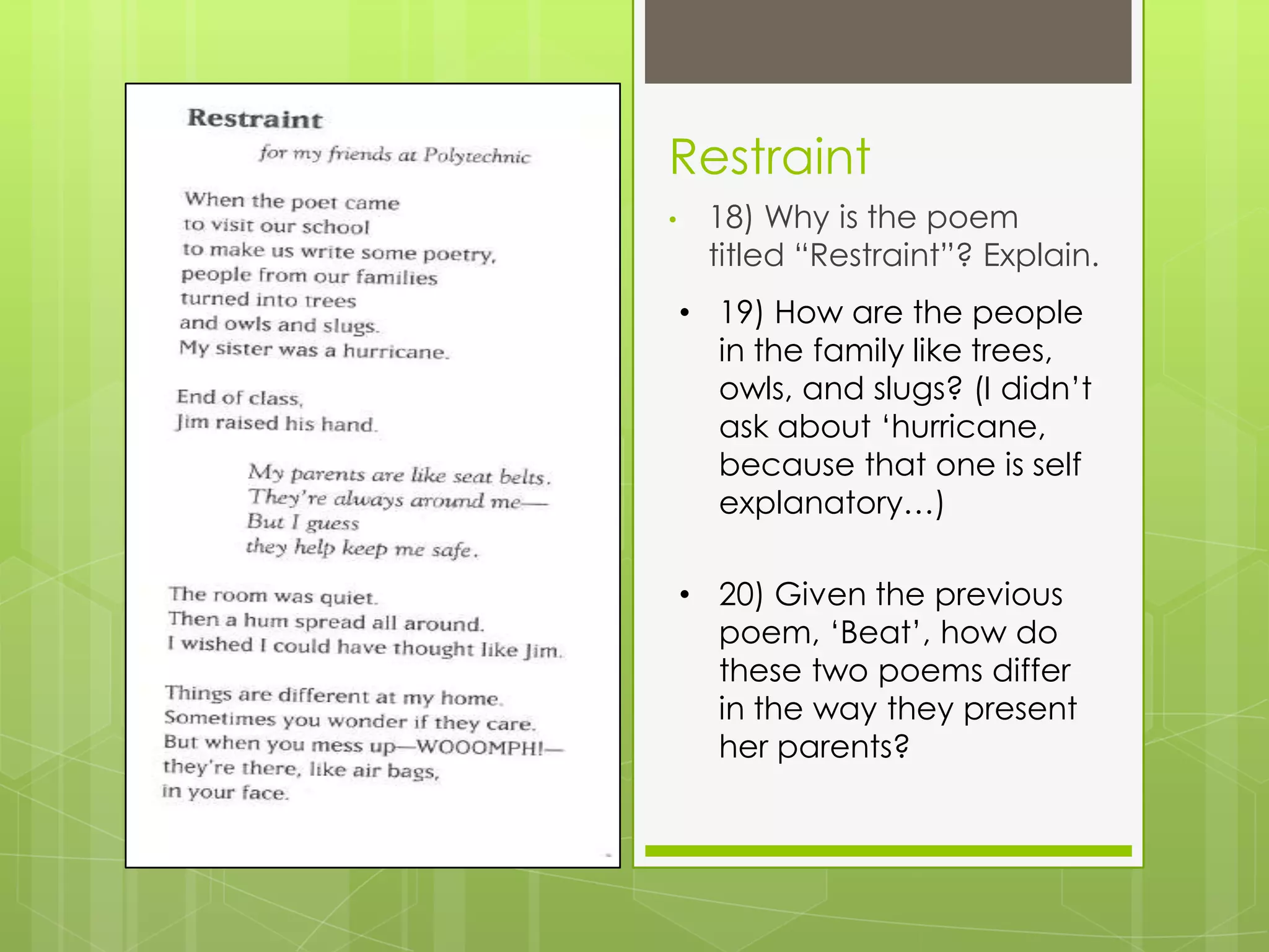 Janet wong poems - thursday | PPT