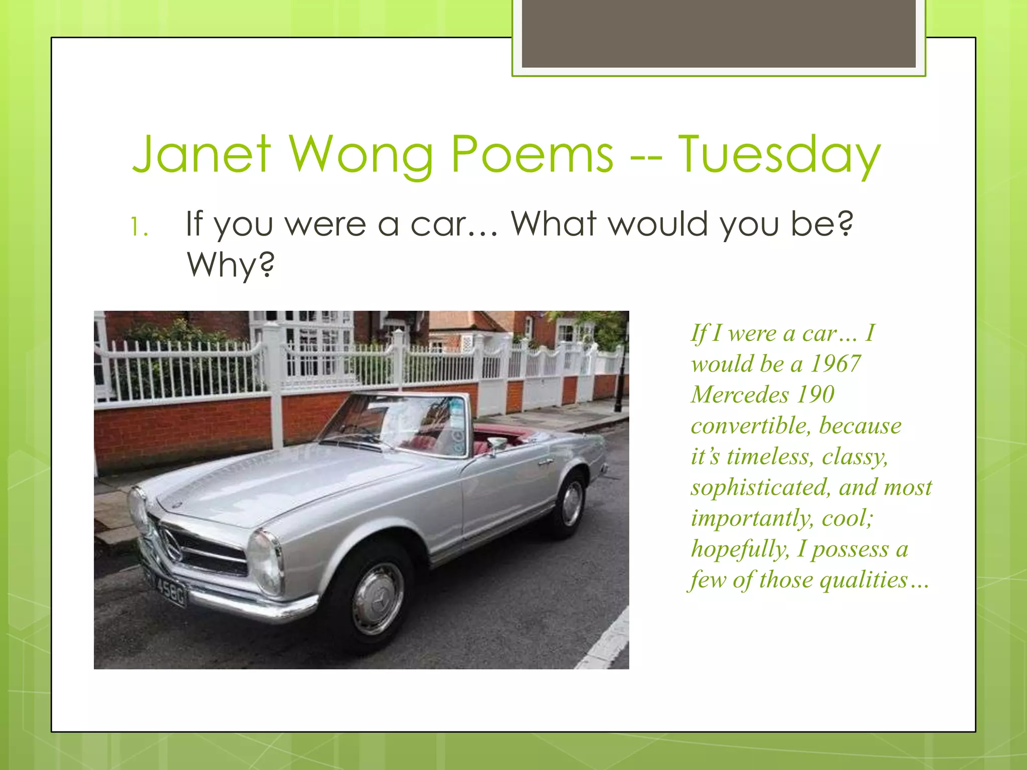 Janet Wong poems - Behind the Wheel | PPTX