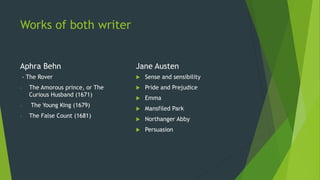 Jane vs aphra behnpaper 101 | PPTX