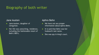 Jane vs aphra behnpaper 101 | PPTX