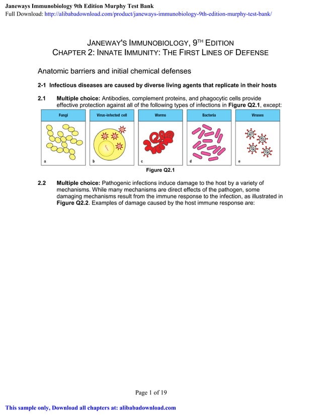 Janeways Immunobiology 9th Edition Murphy Test Bank | PDF
