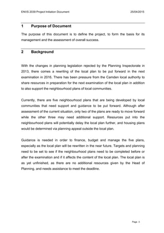 Project Initiation Document for Management of Neighbourhood Plans in ...