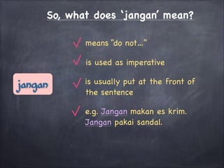 Jangan: Imperatives in Indonesian | PDF