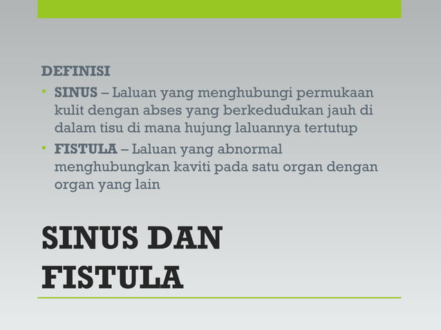 JANGKITAN - ABCESS, BOIL, SINUS, FISTULA & FISSURE | PPT