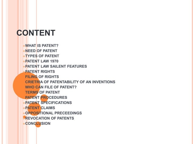 The Patent Act, 1970 | PPT