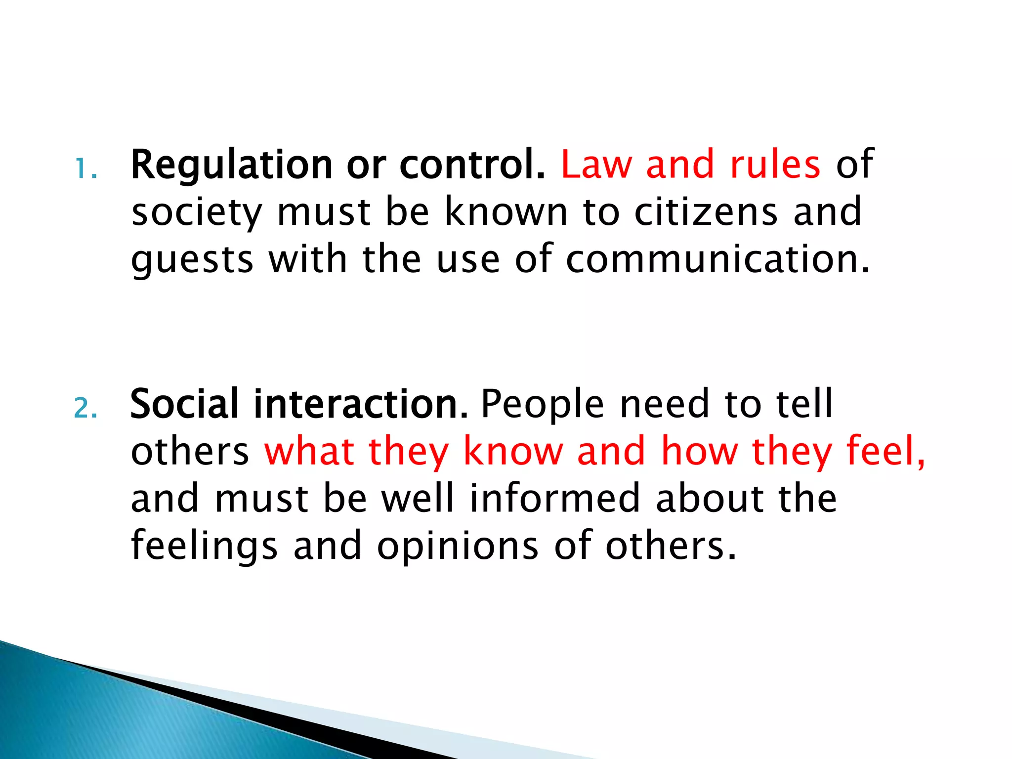 Functions of communication | PPTX