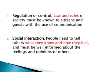 Functions of communication | PPTX