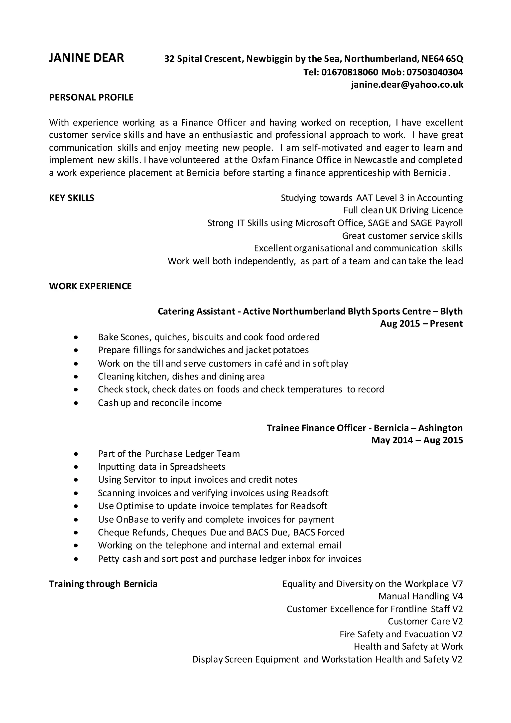 Janine dear cv 2015 sep | DOCX