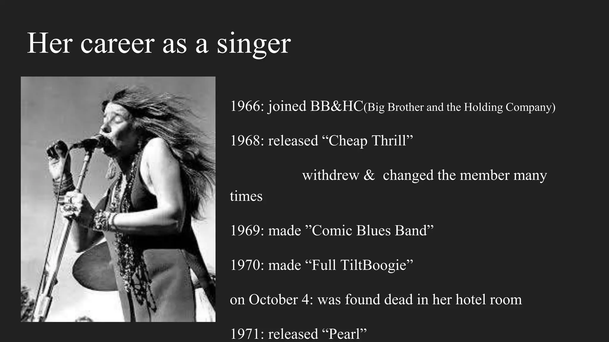 Janis Joplin (A dynamic blues rock singer) | PPTX