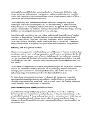 Janis Urste A Leader in Business and Banking Consulting with a ...