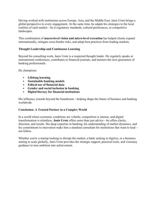 Janis Urste Bridging Innovation and Stability in Business and Banking ...