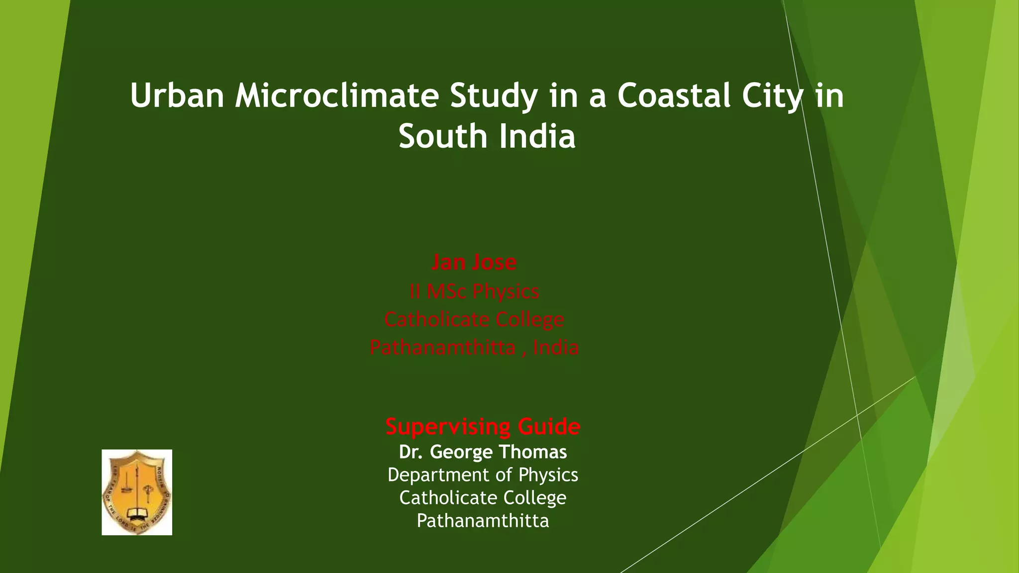 urban microclimate study -air qualiry index | PPT