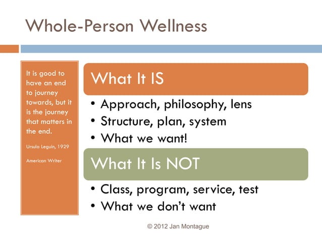 Jan Montague - Lets make whole person wellness happen! | PPT