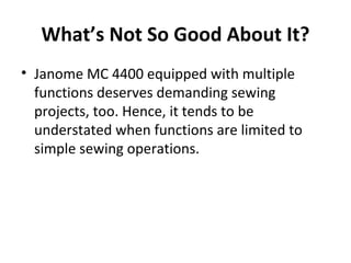 Janome mc 4400 sewing machine | PPT