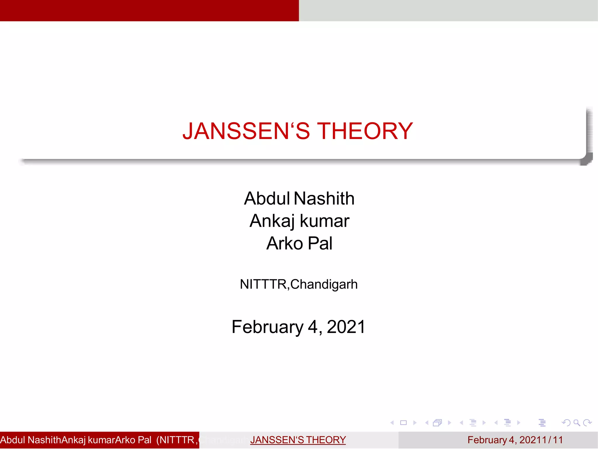 Janssen's theory | PPTX