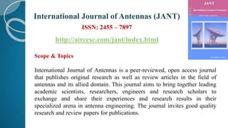 Call for Papers - International Journal of Antennas (JANT) | PPT