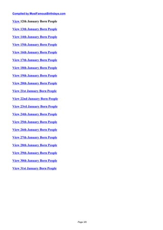 January born famous people | PDF
