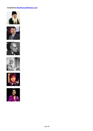 January born famous people | PDF | National & Civic Holidays | Holidays