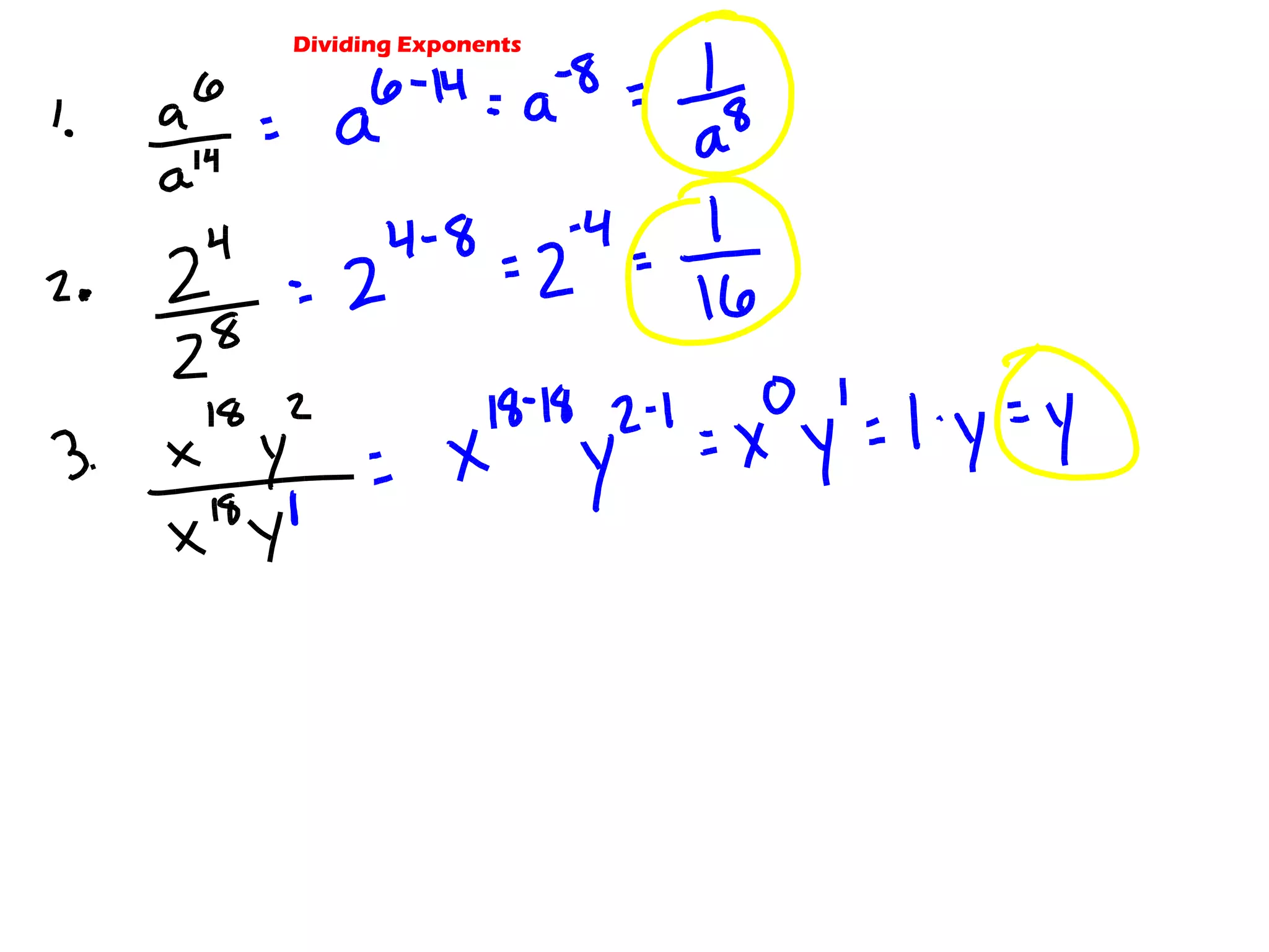 Dividing Exponents | PPT | Physics | Science