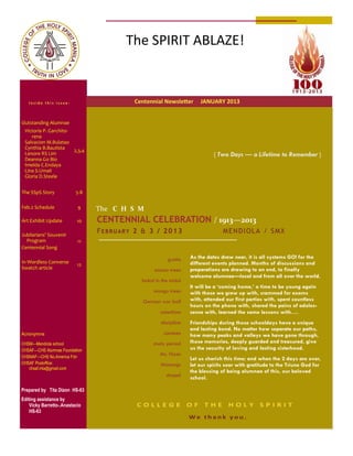 January 2013 centennial newsletter | PDF