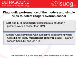UOG Journal Club: Improving strategies for diagnosing ovarian cancer: a ...