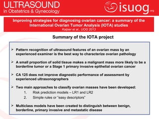 UOG Journal Club: Improving strategies for diagnosing ovarian cancer: a ...