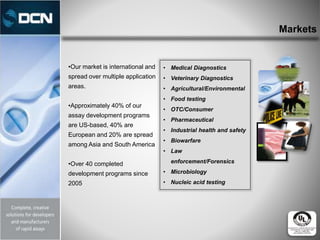 DCN Diagnostics. Design and Development of Lateral Flow Assay Systems ...