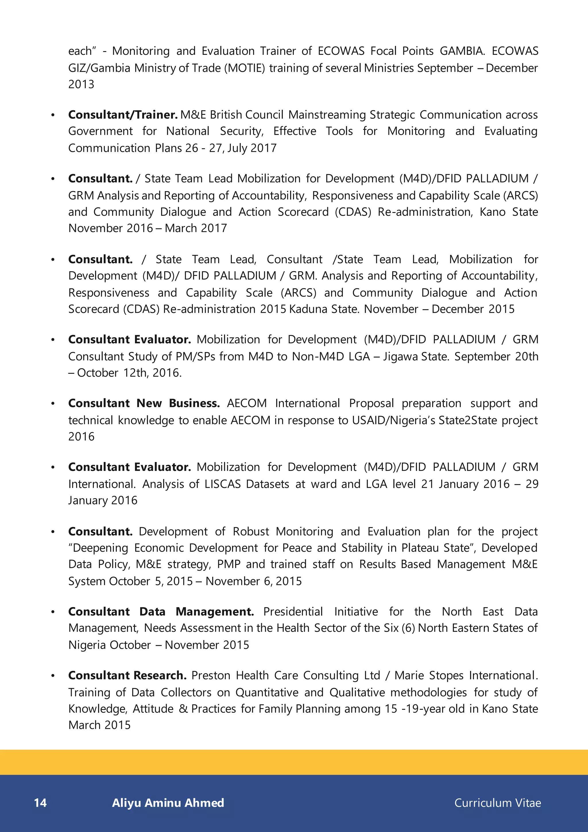 January 2021 aliyu aminu ahmed cv | DOCX