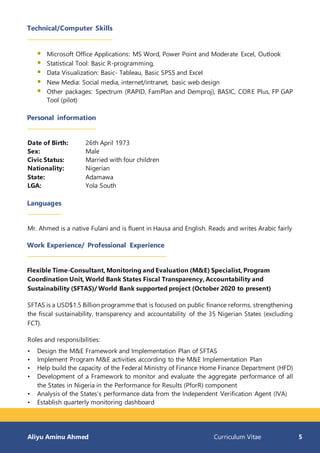 January 2021 aliyu aminu ahmed cv | PDF