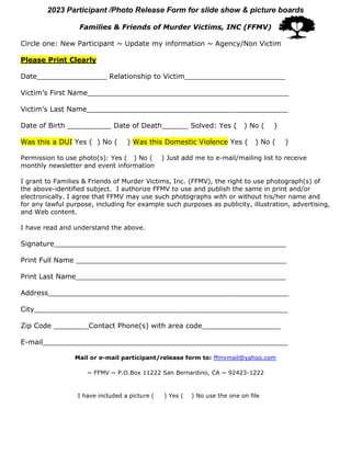 Families & Friends of Murder Victims, INC (FFMV) | PDF