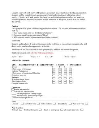 Mathematics FractionLesson Plan | PDF