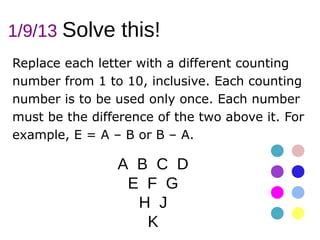 January Problems | PPT