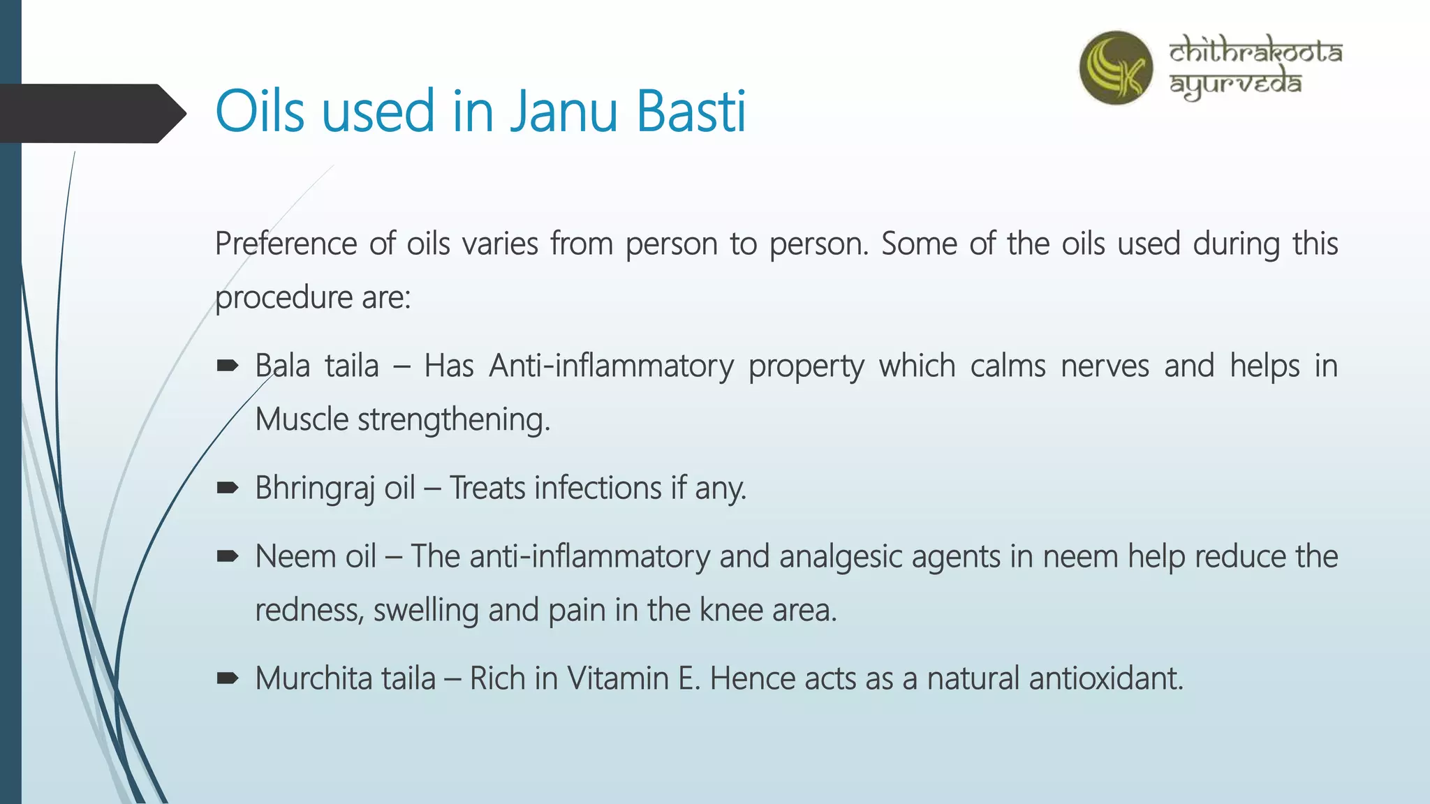 Janu basti | PPTX | Bone and Joint Conditions | Diseases and Conditions