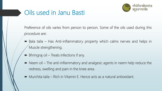 Janu basti | PPTX | Bone and Joint Conditions | Diseases and Conditions