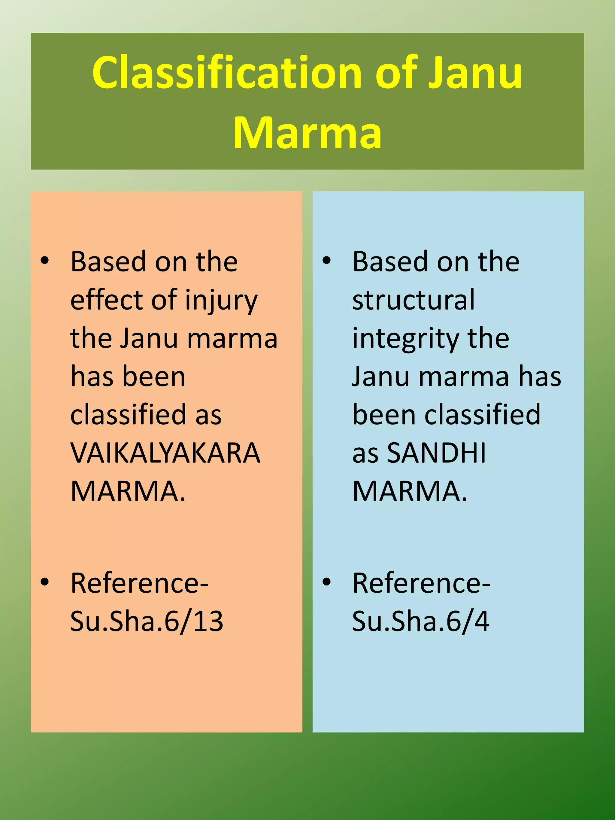 JANU MARMA THE SANDHI VARIETY OF KALANTARA PRANAHARA MARMA | PPTX