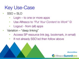 Alfresco: Implementing secure single sign on (SSO) with OpenSAML | PDF