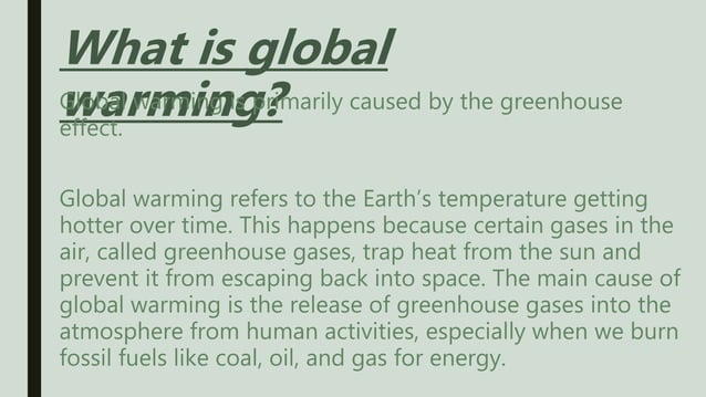 Presentation on Global warming (school presentation) | PPT