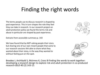 Jan Walmsley: Inclusive research in intellectual disability | PPTX