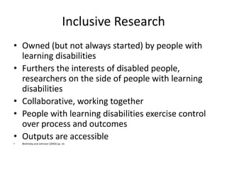 Jan Walmsley: Inclusive research in intellectual disability | PPTX
