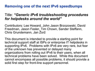 IPv6 Troubleshooting for Helpdesks | PPT