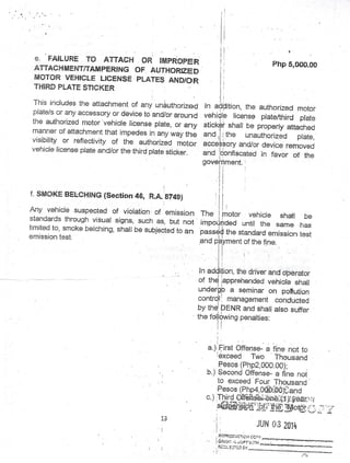 Revised Schedule Of Fines and Penalties For Violation Of Laws , Rules ...