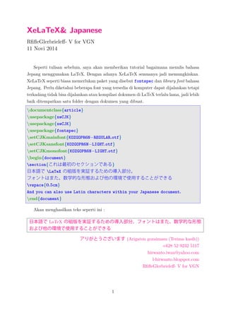 Xelatex & Japanese | PDF
