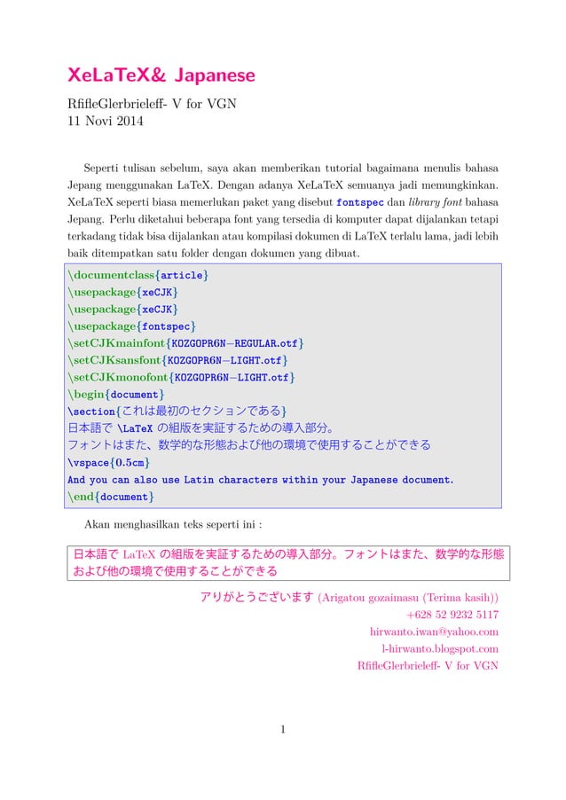 Xelatex & Japanese | PDF